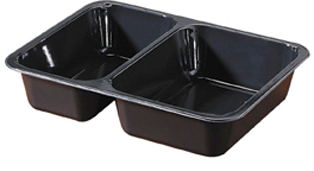 Menu Tray 225 x 175 x 43 mm Black 2-Comp, 300 pcs/box (1 x 300 pcs ...