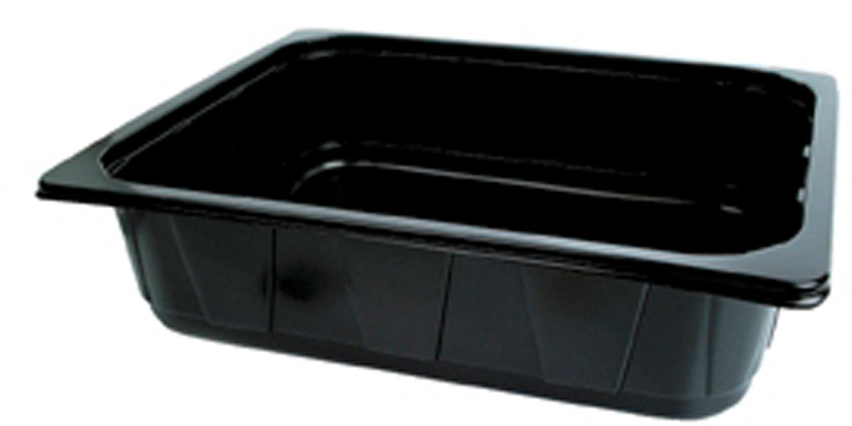 1/2 GN Tray 325 x 265 x 60 mm Black 1-Comp, 100 pcs/box (1 x 100 pcs ...