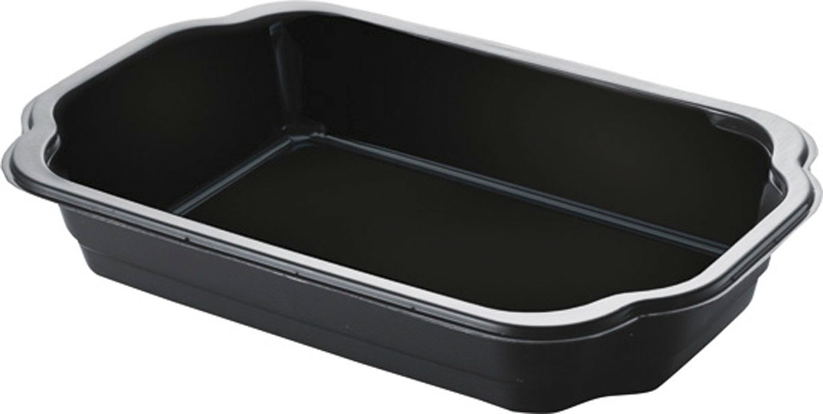 Take-Away Tray 250 x 159 x 43 mm Black 1-Comp, 246 pcs/box (1 x 246 pcs ...