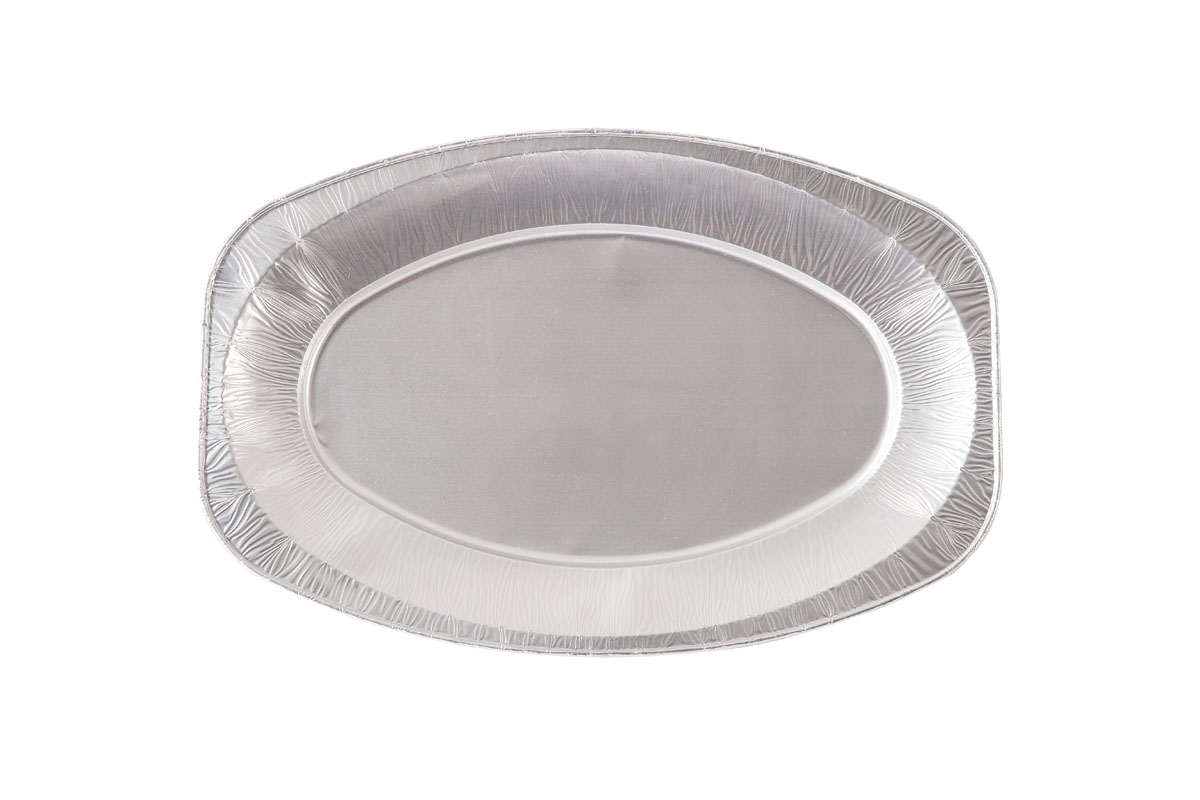 Serving Platter, Oval 43 x 29 cm Silver, 50 pcs/box (10 x 5 pcs) | Duni ...