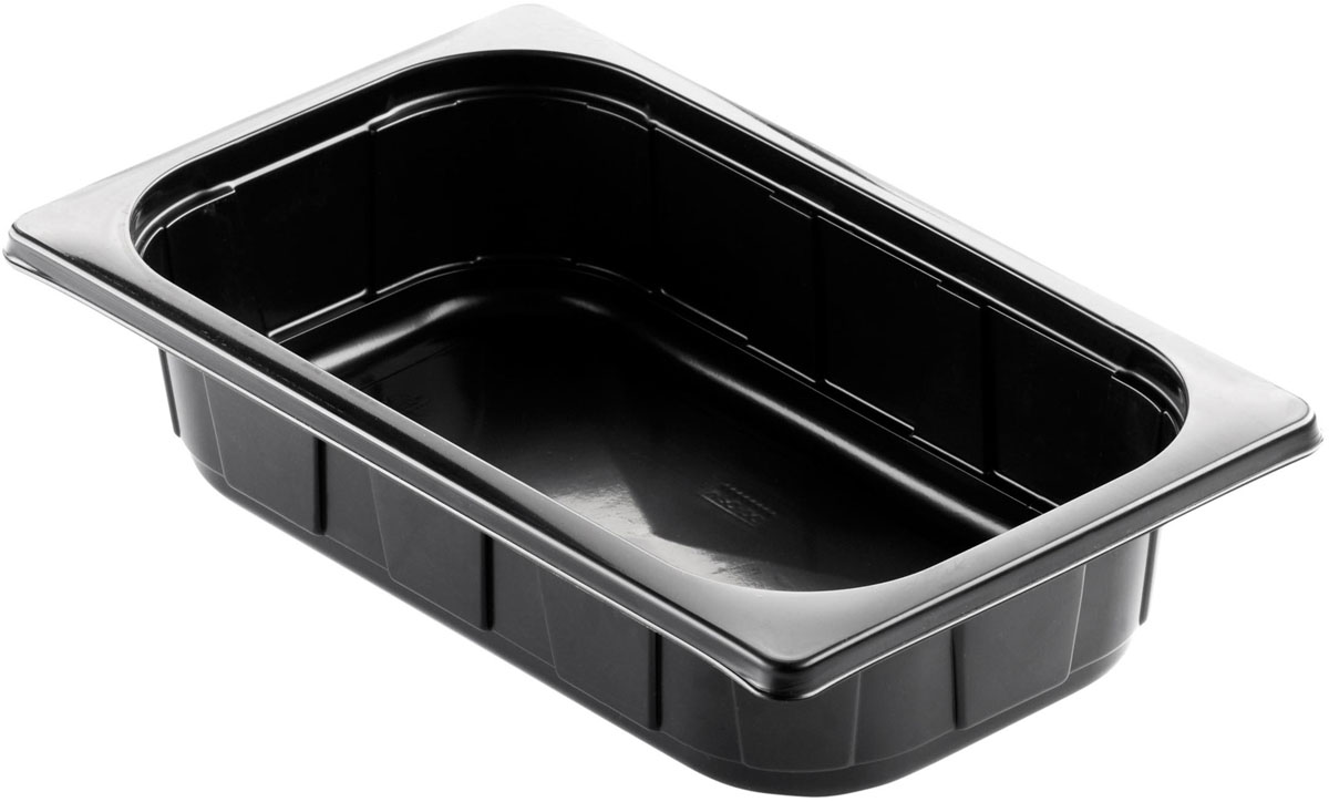 1/4 GN Tray 265 x 161 x 60 mm Black 1-Comp, 200 pcs/box (1 x 200 pcs ...