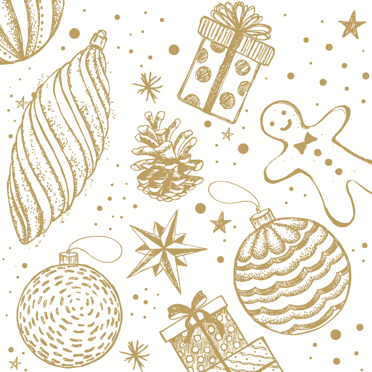 Tissue servet 24 x 24 cm Bauble symphony 3-laags, 240 St/Doos (12 x 20 ...