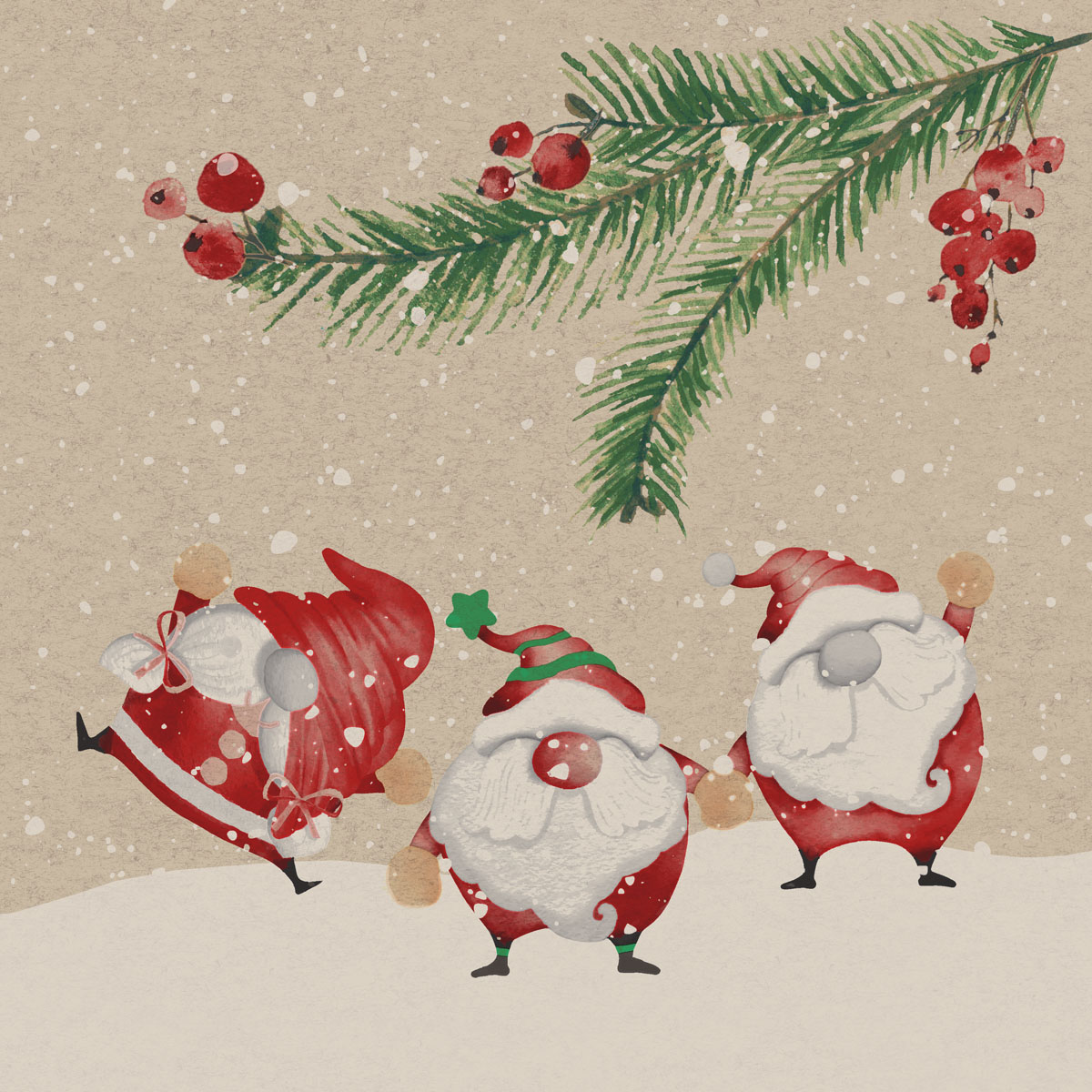 Recycled Tissue Napkin 33 x 33 cm Santa story 2-ply, 240 pcs/box (12 x ...