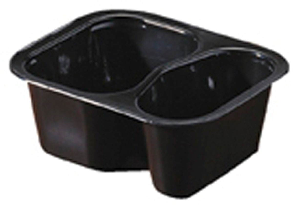 Side Dish Tray 138 x 114 x 53 mm Black 2-Comp, 480 pcs/box (1 x 480 pcs ...
