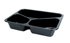 Menu Tray 225 x 175 x 43 mm Black 3-Comp, 300 pcs/box (1 x 300 pcs ...
