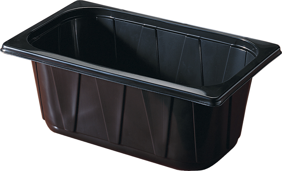 1/4 GN Tray 265 x 161 x 100 mm Black 1-Comp, 192 pcs/box (1 x 192 pcs ...