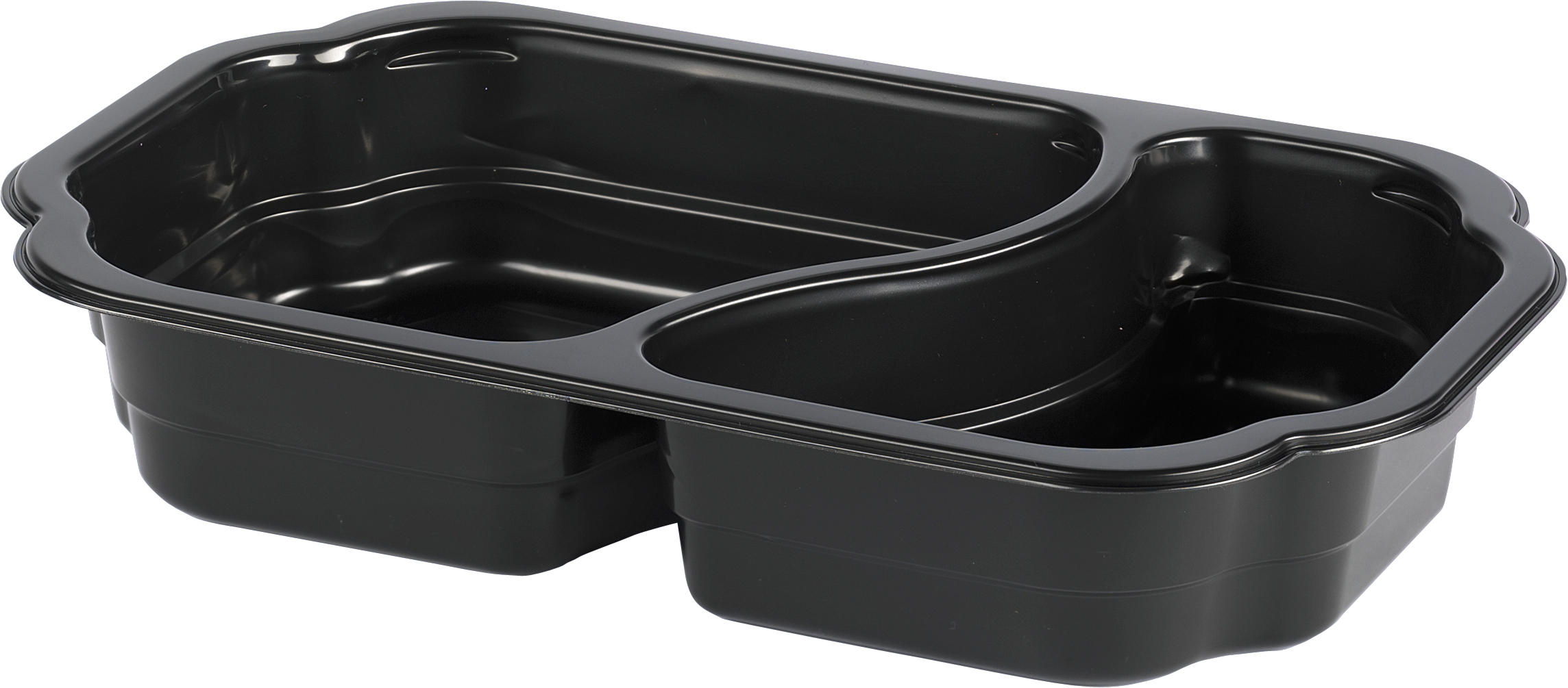 Small Take-Away Tray 215 x 148 x 47 mm Black 2-Comp, 332 pcs/box (1 x ...