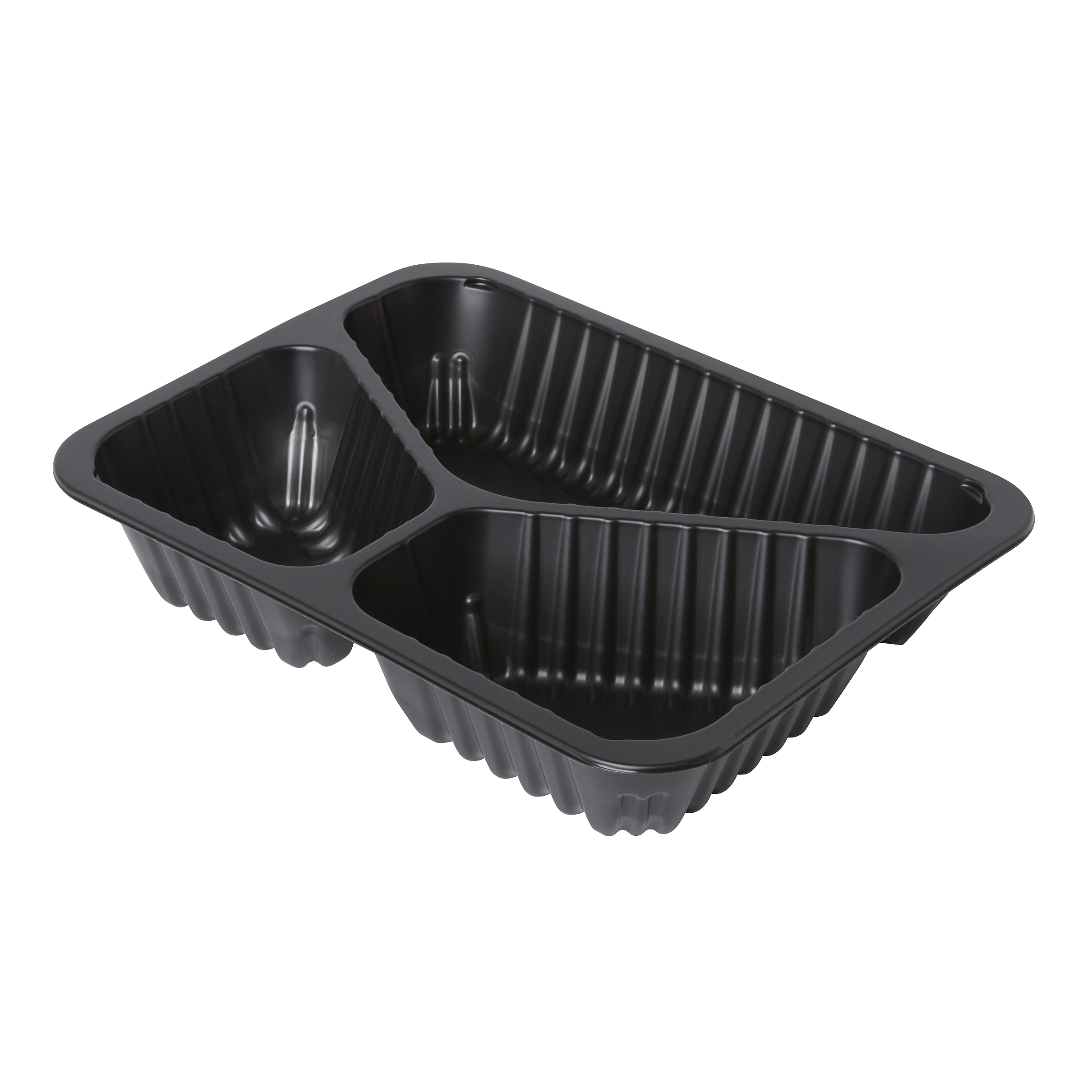 Cater Line Tray 227 x 178 x 45 mm Black 3-Comp, 216 pcs/box (1 x 216 ...
