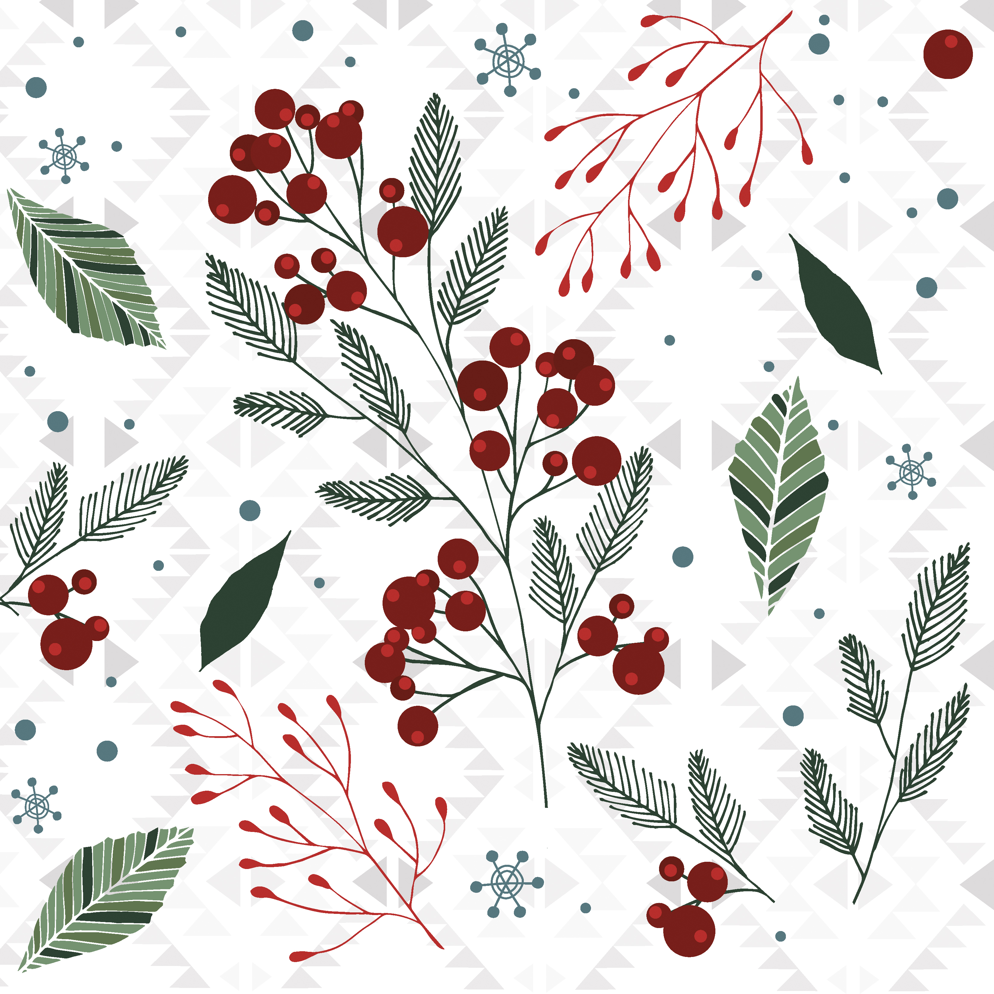 Tissue serviet 24 x 24 cm Festive florals 3-lags, 240 Stk/kart (12 x 20 ...