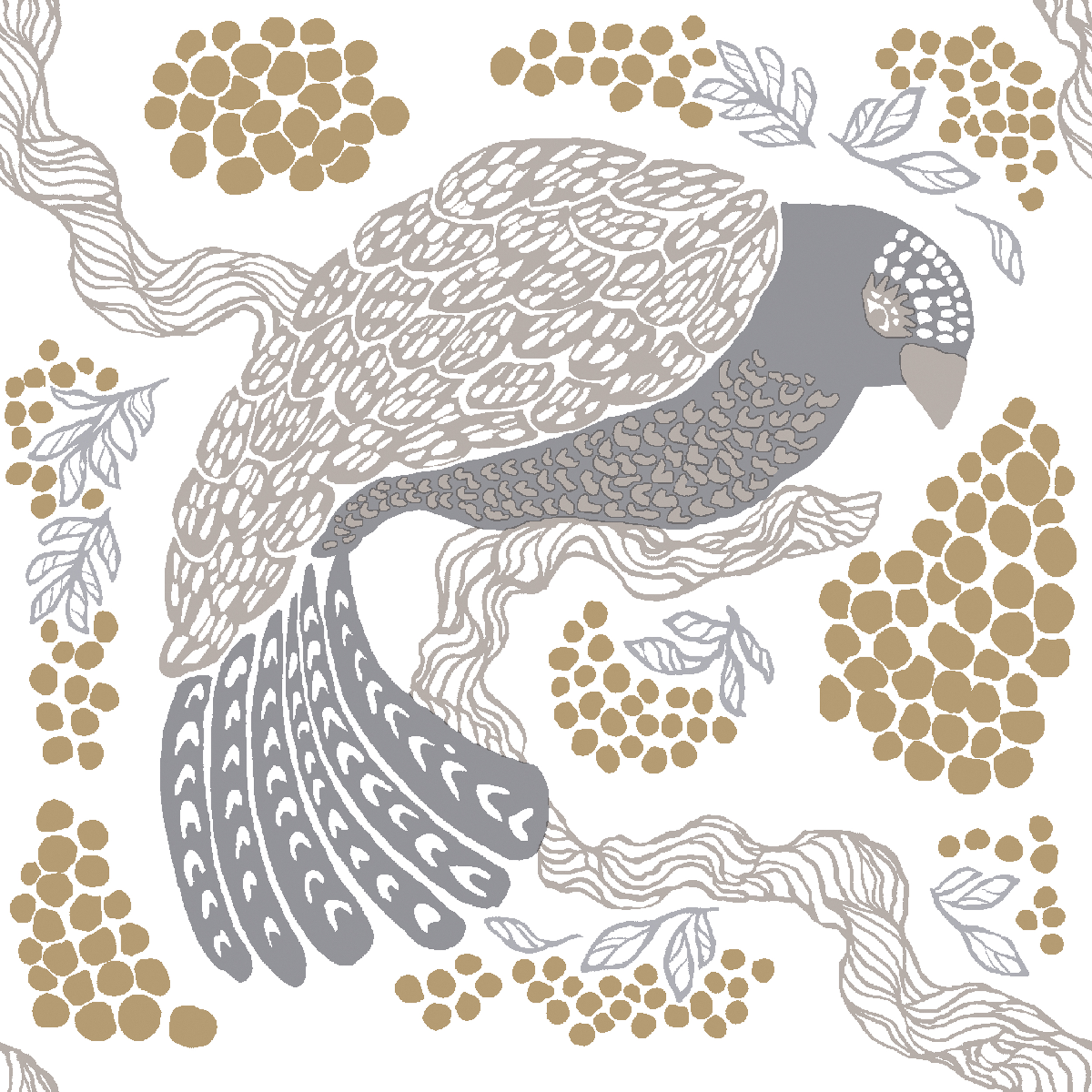 Tissue servet 24 x 24 cm Vallila Viserrys Beige 3-laags, 240 St/Doos ...