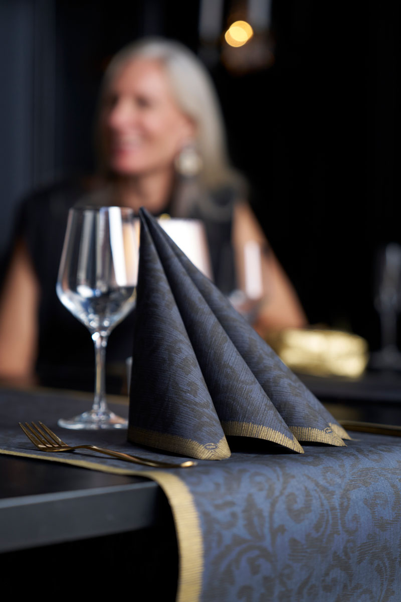 Dunilin® Napkin 40 x 40 cm Rich Damast Black, 540 pcs/box (12 x 45 pcs ...