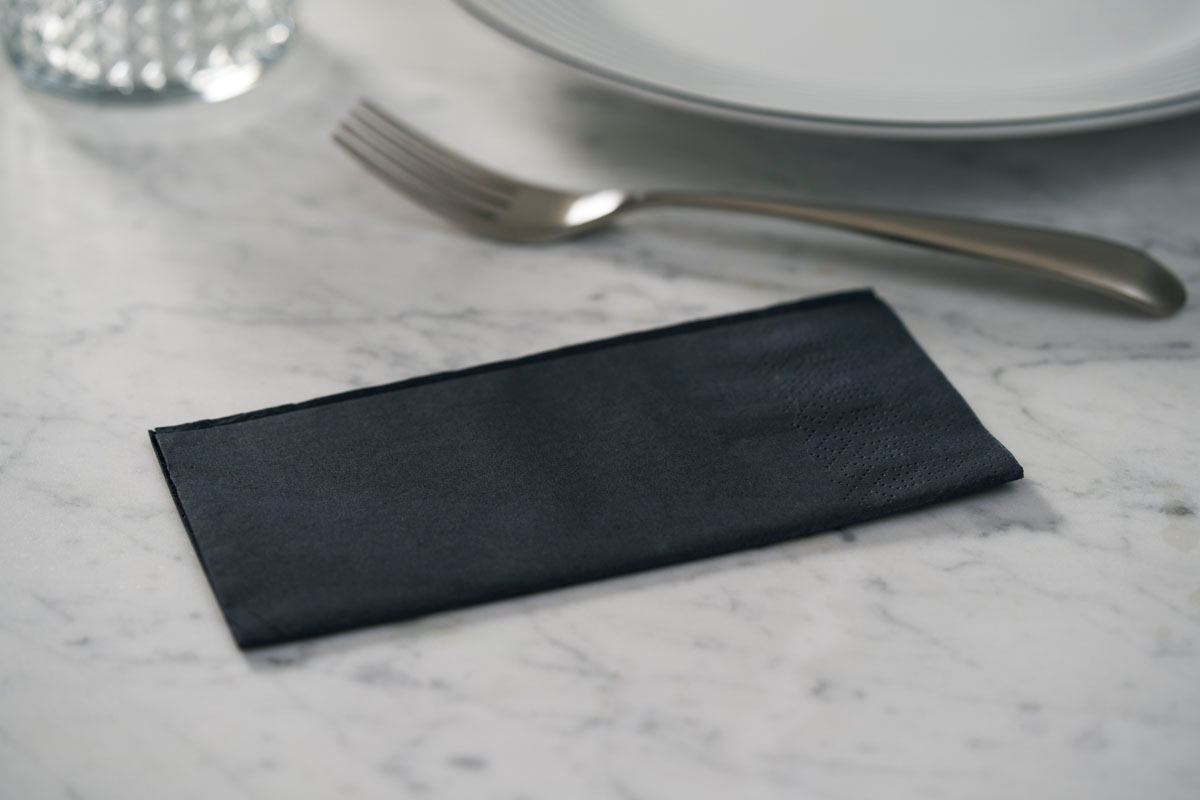 Tissue Napkin 33 x 33 cm Black 2-ply, 1500 pcs/box (5 x 300 pcs) | at ...