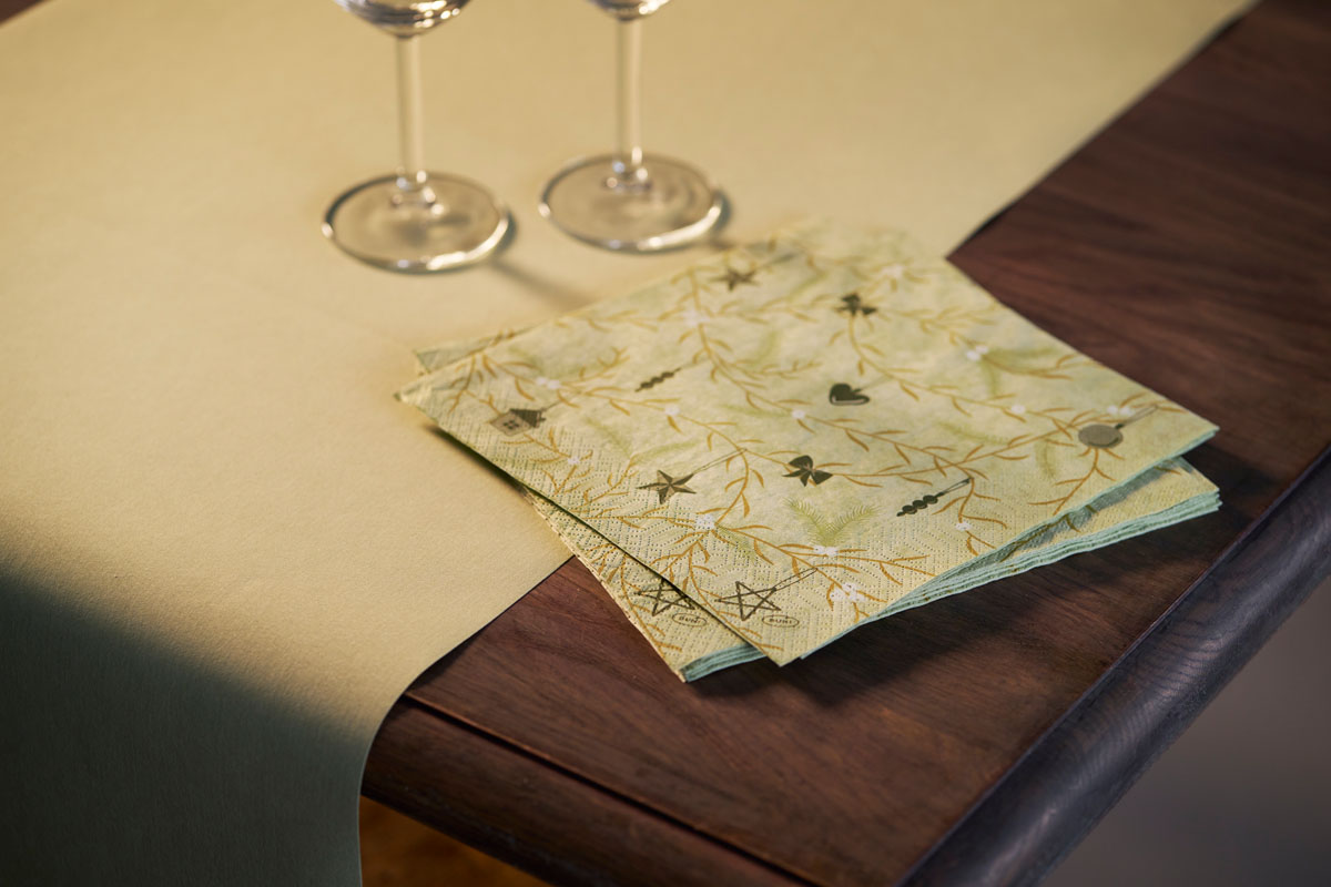 Tissue Napkin 40 x 40 cm Noel Pistachio 3-ply, 1000 pcs/box (4 x 250 ...