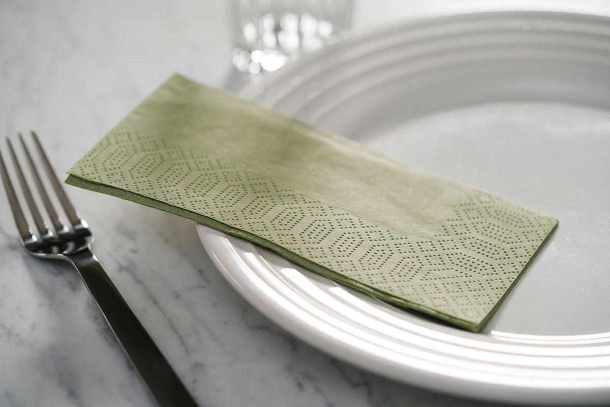 Tissue Napkin 33 x 33 cm Pistachio Green 3-ply, 1250 pcs/box (5 x 250 ...