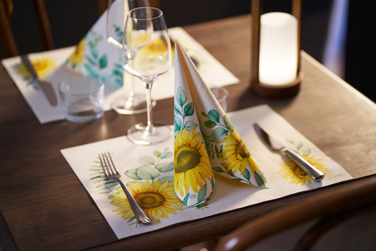 Bio Dunicel® Placemat 30 x 40 cm Sunflower dreams, 500 pcs/box (5 x 100 ...