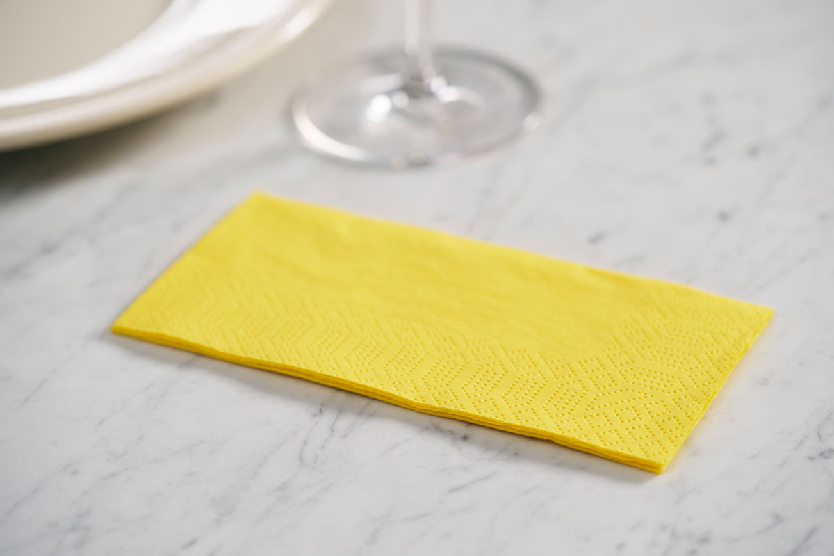 Tissue Napkin 33 x 33 cm Yellow 3-ply, 1250 pcs/box (5 x 250 pcs) | at ...