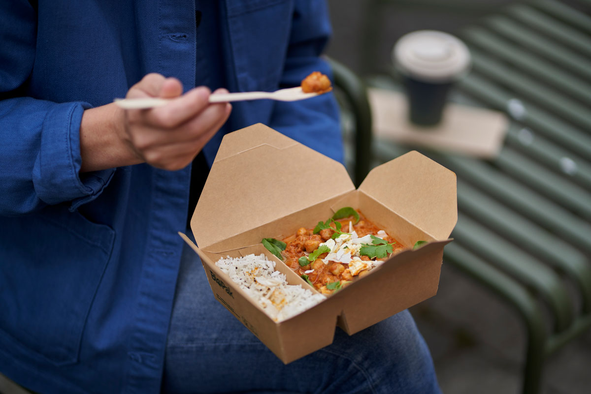 Bio Box 400/480 ml Brown 2-Comp, 200 pcs/box (4 x 50 pcs) | Duni Global